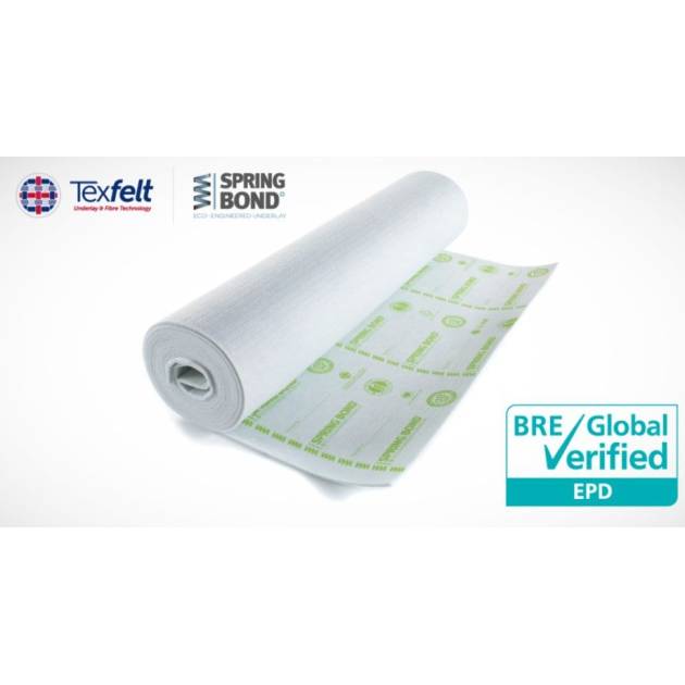 Texfelt Spring Bond 9mm Luxury Eco Engineered Underlay (15m2 Roll) | £ ...